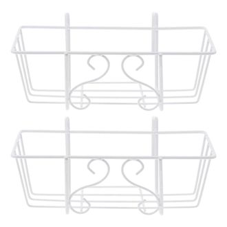 Hemobllo 2 St&uuml;ck Teiliges Balkon Blumenampel aus Robustem Eisen H&auml;ngender Pflanztopfhalter f&uuml;r Gel&auml;nder Wetterfester Balkonkasten Pflanzenst&auml;nder Vielseitig f&uuml;