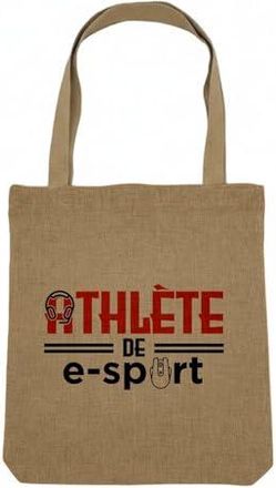 Fabulous Sac Shopping Tote Bag Aspect Lin - Athl&egrave;te de e-Sport M&eacute;tier Jeu Vid&eacute;o Passion - Sac de Courses Toile Epaisse 360g Beige Naturel Cabas Port&eacute; Epaule So