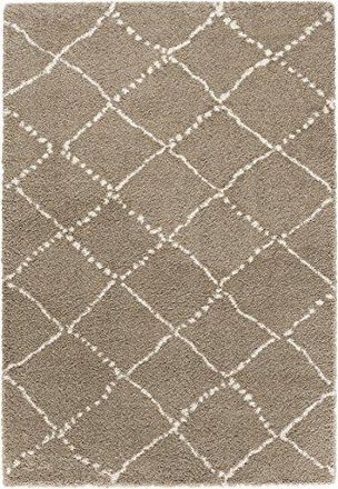 Mint Rugs Hochflor Teppich Hash Braun Creme, 160x230 cm