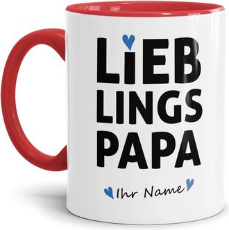 Tassendruck Lustige Tasse mit Spruch f&uuml;r Papa - Lieblingspapa PERSONALISIERT mit Name - Kaffee-Tasse/Geschenk-Idee V&auml;ter/Vatertagsgeschenk/Geburtstag/Vatertag - I