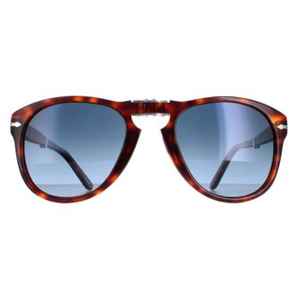 Persol Aviator Herren Braune Havana Blau Gradient Polarisierte Sonnenbrille