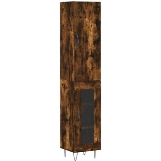 vidaXL Highboard Räuchereiche 34,5x34x180 cm Holzwerkstoff Vidaxl