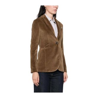 Circolo 1901 Veste longue slim en velours - Femme - Vestes - Brun - Taille: 36 FR