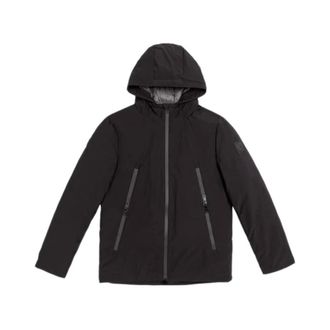 Gianni Lupo Homme, Vestes, Noir, Taille: XL Veste technique &agrave; capuche Tissu en polyester
