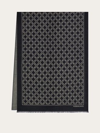 Ferragamo Damen Gancini-Stola in Jacquard-Verarbeitung mit Lurex Schwarz