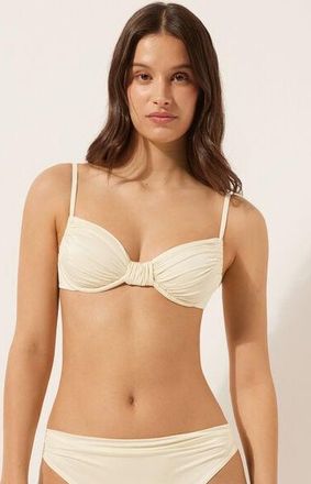 Calzedonia Balconette-bikinioberteil Shiny Satin Elfenbein