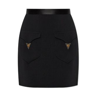 Versace Femme, Jupes, Noir, Taille: 40 FR Mini-jupe en laine