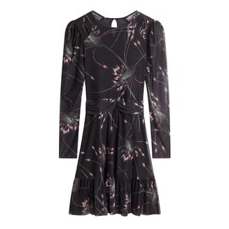 Ted Baker Schwarzes Minikleid sande Von Ted Baker Mit Gerafften Schultern Und Mesh-eins&auml;tzen