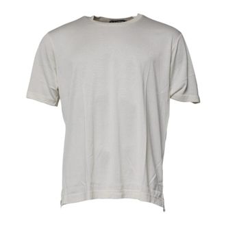 Dolce & Gabbana Seidenmischung Crew Neck T-Shirt - - Tops - Herren - Wei&szlig; - XL