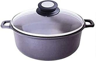 De Buyer De Buyer 8341.24 Runder Bratentopf Mit Glasdeckel Choc Induktion 24Cm