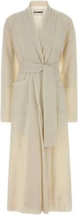 Jil Sander Femme, Manteaux, Blanc, Taille: 38 FR Belted Manteaux
