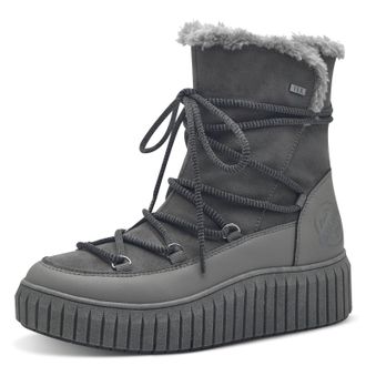 s.Oliver Damen Stiefeletten zum Schnüren Wasserabweisend Vegan, Grau (Dark Grey), 39 EU