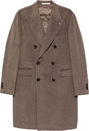 Tagliatore Manteau crois&eacute; en laine - Homme - Manteaux - Brun - Taille: XL