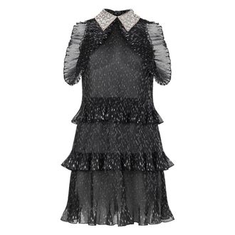 Alberta Ferretti Elegantes Kleid mit R&uuml;schen und Spitze - - Dresses - Damen - Schwarzk - S