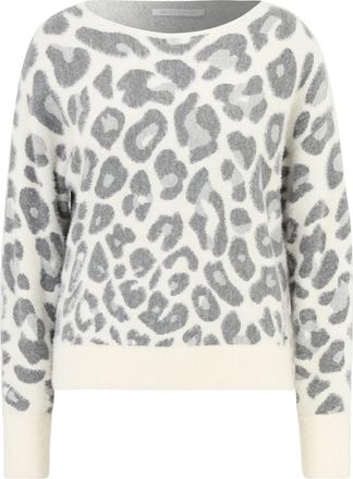 Betty & Co Tiermuster Strickpullover - - Knitwear - Damen - Wei&szlig; - 2XL
