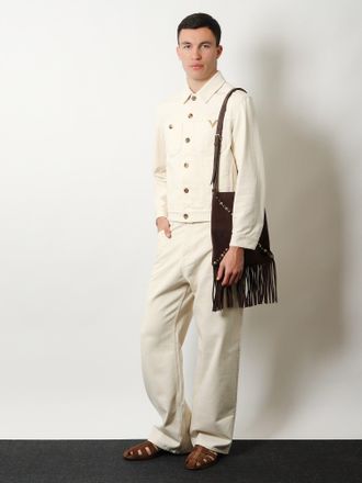 Valentino Mens Five Pockets Cotton Trousers Beige