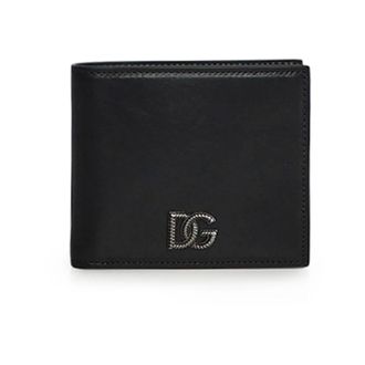 Dolce & Gabbana Homme, Accessoires, Noir, Taille: ONE Size Portefeuille en cuir de veau Tempesta