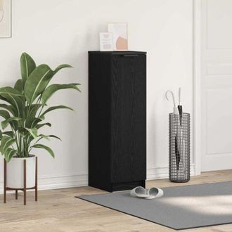 vidaXL Vidaxl - Meuble &agrave; chaussures avec &eacute;tag&egrave;re Ch&ecirc;ne noir 29.5 x 35 x 101 cm