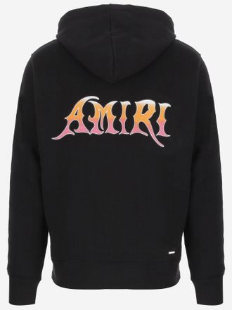 Amiri Mens Cotton Hoodie Black T-Shirts And Polos