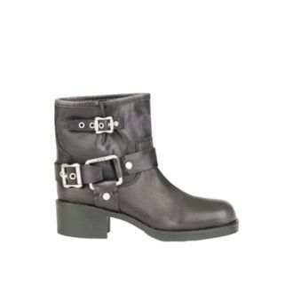 Ash Bottes de moto en cuir noir - Femme - Chaussures - Noir - Taille: 38 EU