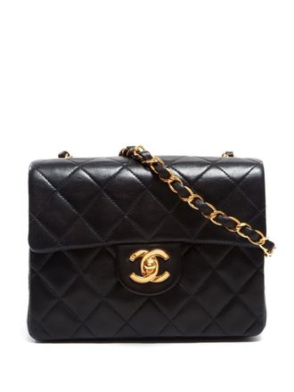 Chanel mini sac porté épaule Classic Flap (1985-1993) - Noir