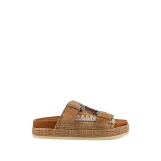 Mou Femme, Chaussures, Brun, Taille: 38 EU Sandale en raphia &agrave; deux boucles