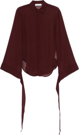 Frankie Shop Femme, Blouses et Chemises, Rouge, Taille: 38 FR Verlin Sheer Chiffon Tie Cuff Shirt