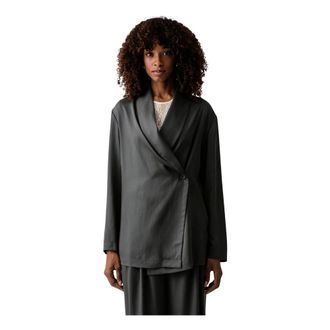 Twinset Blazer en satin - Femme - Vestes - Gris - Taille: 40 FR