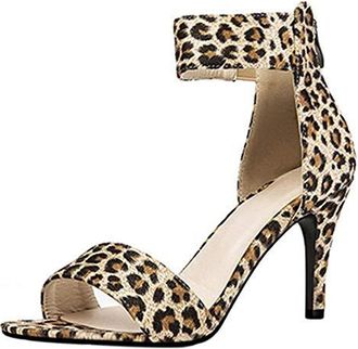 SJJH Sandales à La Mode pour Femmes à Talons Fins et Brides à La Cheville