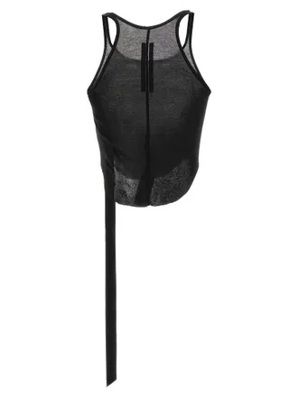 Rick Owens Semi-Transparent Cotton Tank Top - Black