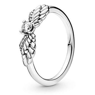 Pandora Pandora Passions Bague Ailes dange Scintillantes en argent sterling avec zircones cubiques transparentes, taille 60
