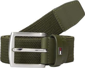 Tommy Hilfiger Ceinture Homme Denton Elastic 3,5 cm Tress&eacute;e, Vert (Army Green), 100 cm