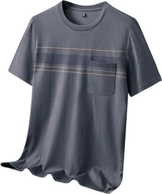 Generic T-shirt de sport ample pour homme - Col rond - Manches courtes - Léger et respirant - Pour le sport, la course à pied, la gym, gris, 4XL