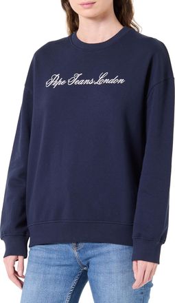 Pepe Jeans London Damen W Basic Crew Sweatshirt, Blau (Marineblau), M