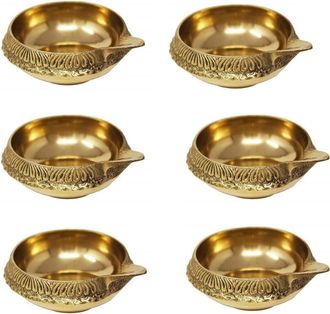 Generic PR International Kuber Diya Puja 6er Set Messing Kuber Diya &Ouml;llampe f&uuml;r Heimdekoration f&uuml;r Diwali Festival und alle Anl&auml;sse