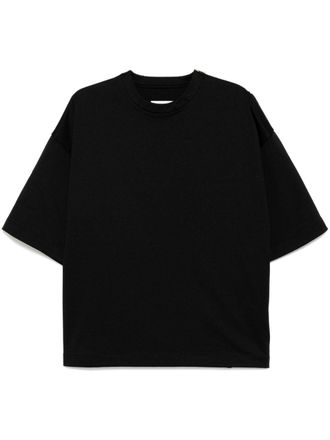 Jil Sander t-shirt &agrave; d&eacute;tail de zip - Noir