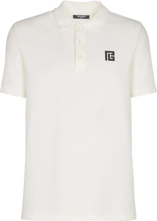 Balmain PB Poloshirt mit Logo-Stickerei - Wei&szlig;