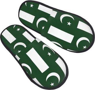 Generic Drapeau Du Pakistan Femme Homme Slippers Peluche Chaussons Chaud Pantoufles Pour Automne Maison Ext&eacute;rieur L