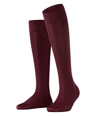 Falke Cotton Touch W KH fines unies 1 paire, Chaussettes longues Femme, Rouge (Barolo 8596) nouveau - &eacute;cologique, 35-38