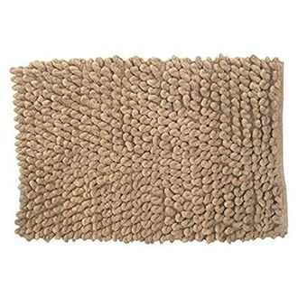 MSV 141369 Baumwollematte Chenille in Baumwolle, Hellbraun, 50 x 80 x 15 cm