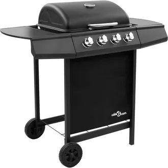 Nova fimei Barbecue gril &agrave; gaz avec 4 br&ucirc;leurs Noir