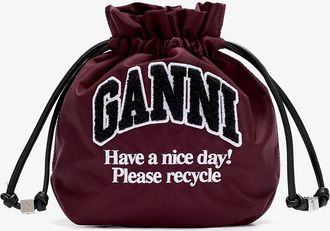 Ganni Pouch aus rotem Nylon Windsor Wine