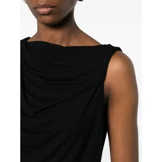 Entire studios Draped Viscose Tank Top - Black