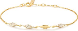 Ania Haie Damen Armband DUSK DIVAS Multi Sparkle aus 925 Sterling Silber 14k vergoldet, besetzt mit 52 Zirkonia, Länge: 16,5 cm + 2 cm Verlängerung, inkl. Gesch