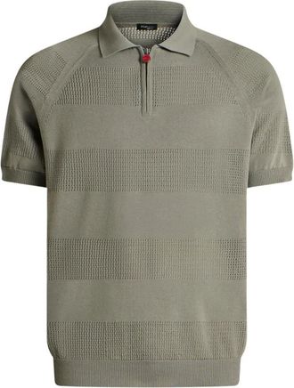 Kiton Homme, Pulls, Gris, Taille: L Polo &agrave; Manches Courtes Zipp&eacute;