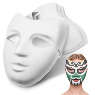 Garneck Papiermasken 4 St&uuml;ck Wei&szlig; Selbstgemacht Unbemalte Masken zum Bemalen f&uuml;r Bankette Maskenb&auml;lle und Kreative Bastelprojekte
