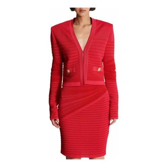 Balmain Edge to Edge Strickjacke - - Knitwear - Damen - Rosa - L
