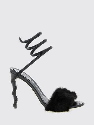 Rene Caovilla Margot Sandalen aus Leder mit Stiletto-Absatz und Kristall-Schlangenriemen
