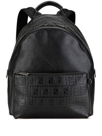 Fendi sac &agrave; dos emboss&eacute; Grace (2000-2010) - Noir
