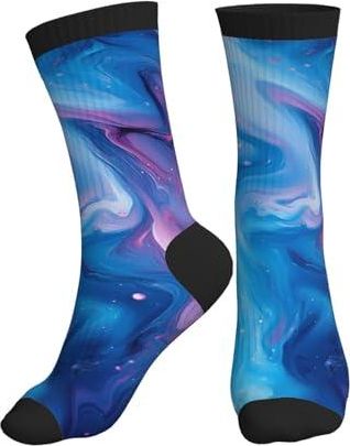 Generic Océan Abstrait Bleu Et Rose Unisexe Chaussettes De Sport Poids Léger Chaussette De Course Respirant Chaussettes De Tennis Pour Sport Marche Voyager